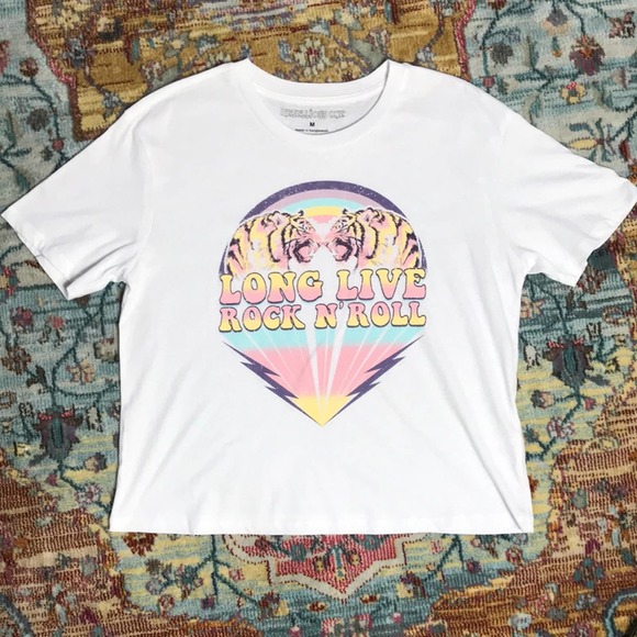 Rebellious One | Tops | Rebellious One Long Live Rock And Roll Crop Top ...